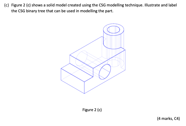 Solved (c) Figure 2 (c) shows a solid model created using | Chegg.com