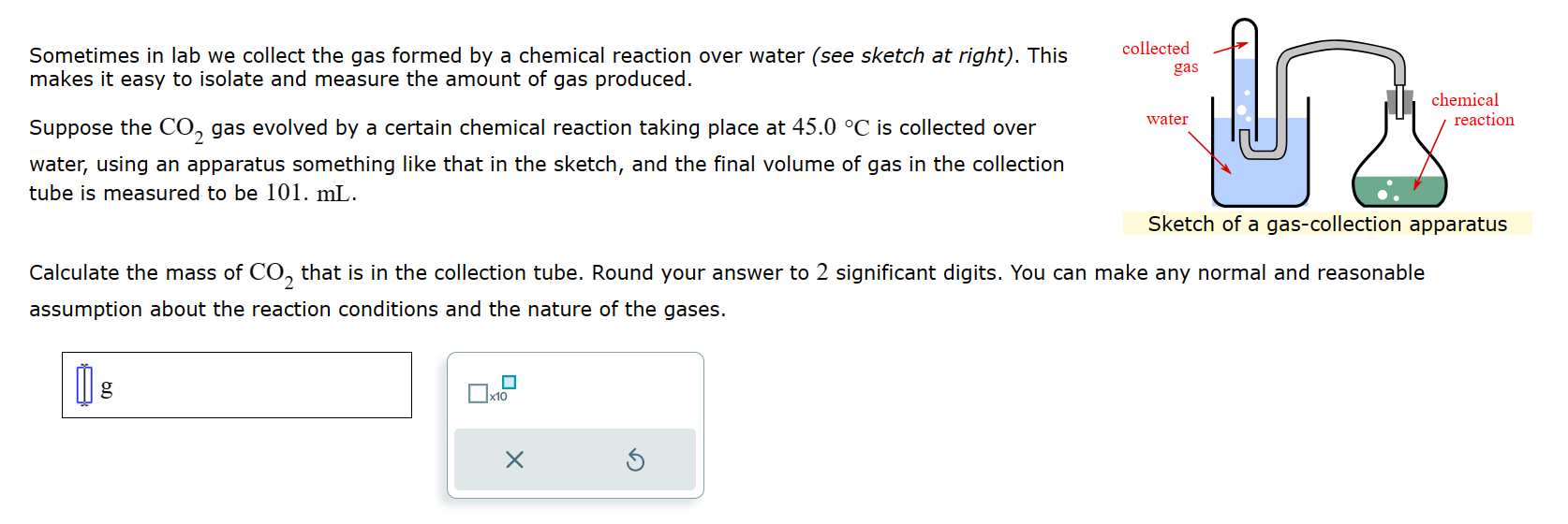 Solved Sometimes in lab we collect the gas formed by a | Chegg.com