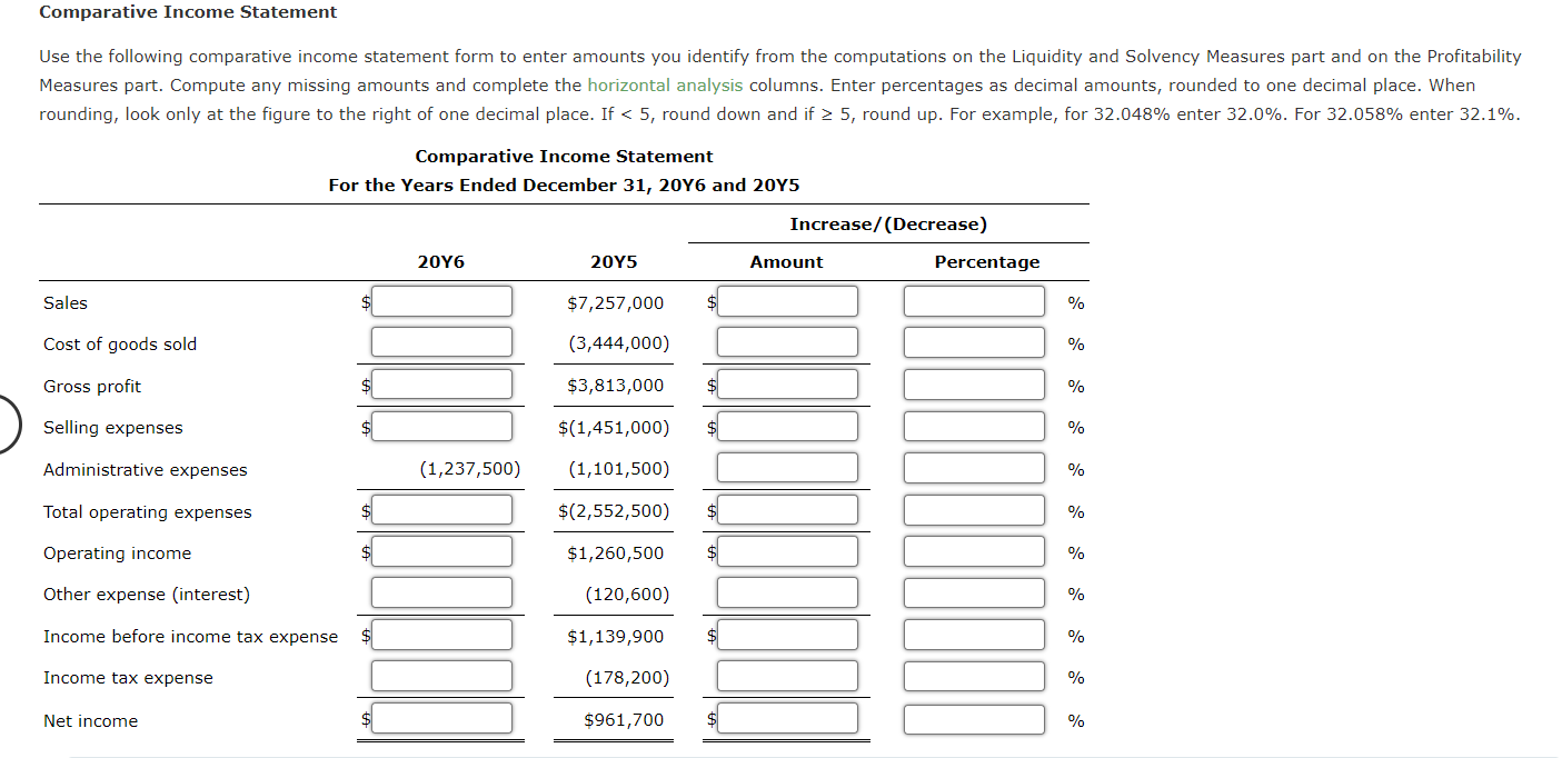 Mastery Problem: Financial Statement Analysis | Chegg.com