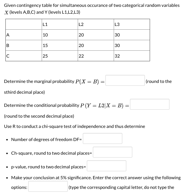 Solved Given contingency table for simultaneous occurance of | Chegg.com