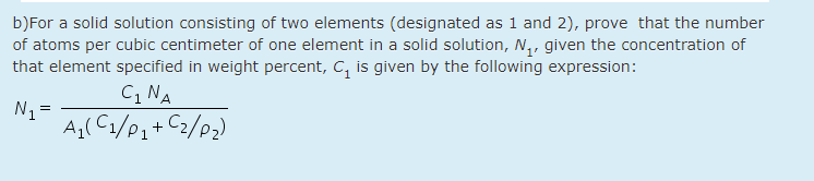 Solved b)For a solid solution consisting of two elements | Chegg.com