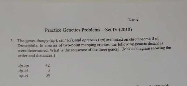 Solved Name: Practice Genetics Problems-Set IV (2018) The | Chegg.com