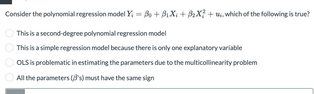 Solved Consider the polynomial regression model | Chegg.com