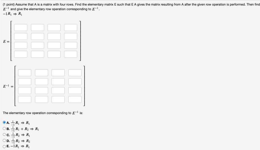 Solved (1 point) Assume that A is a matrix with four rows. | Chegg.com