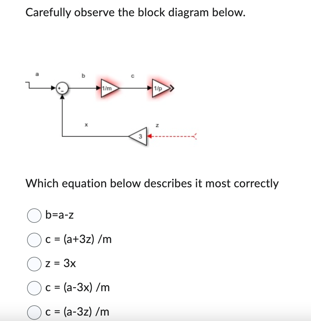 Solved Carefully observe the block diagram below.Which | Chegg.com