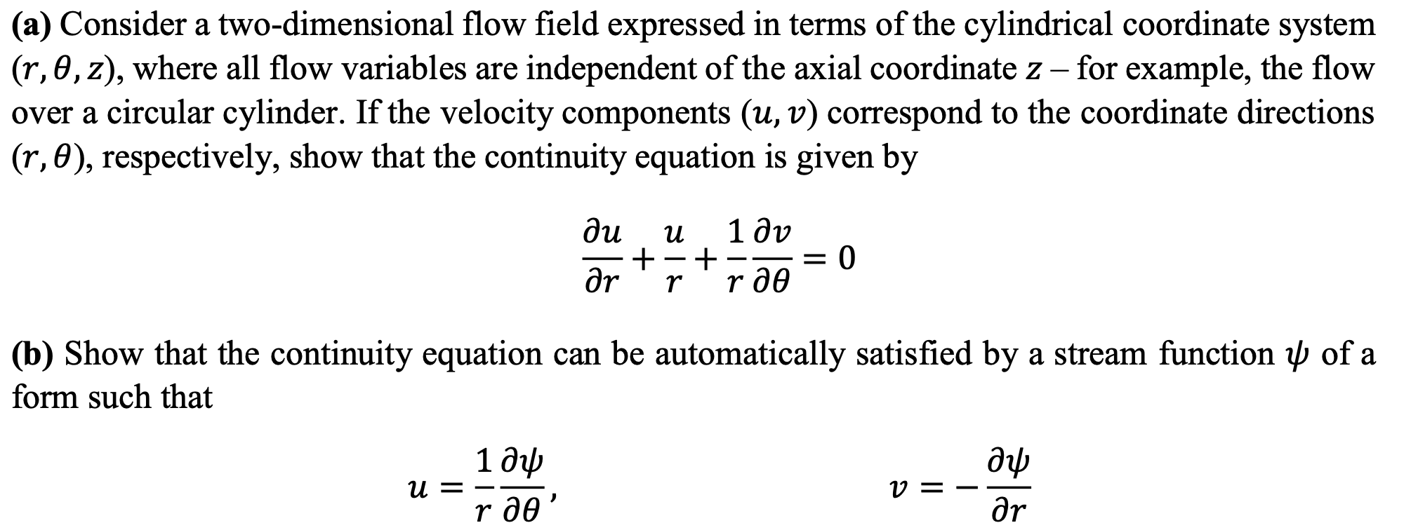 Solved (a) Consider a two-dimensional flow field expressed | Chegg.com