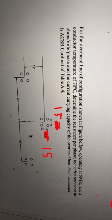 Solved For the overhead line of configuration shown in | Chegg.com