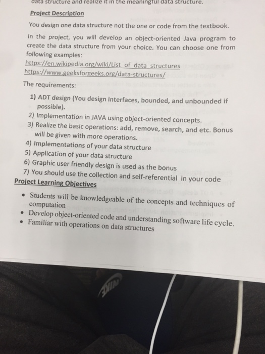 Solved data structure and realize it in the meaningful data | Chegg.com