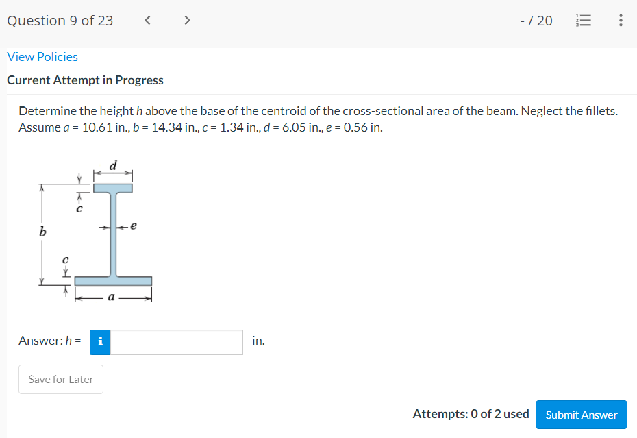Solved Question 9 of 23 - /20 : View Policies Current | Chegg.com