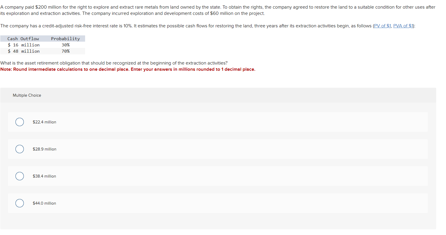Solved s exploration and extraction activities. The company | Chegg.com