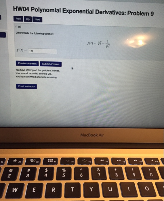 Solved HW04 Polynomial Exponential Derivatives: Problem 9 | Chegg.com