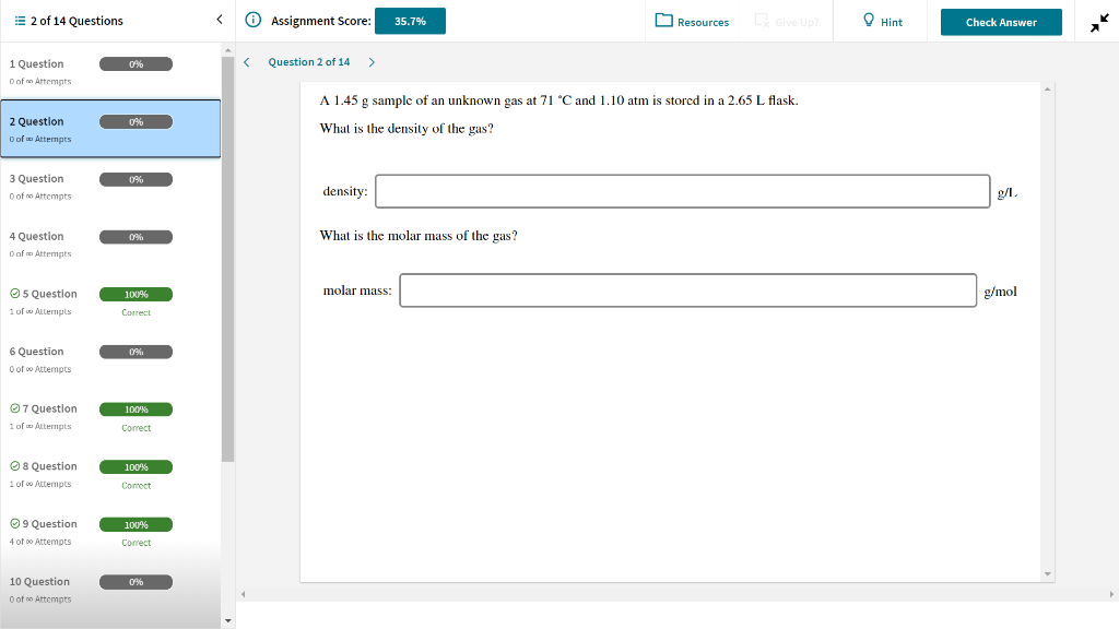 Solved 1 of 14 Questions