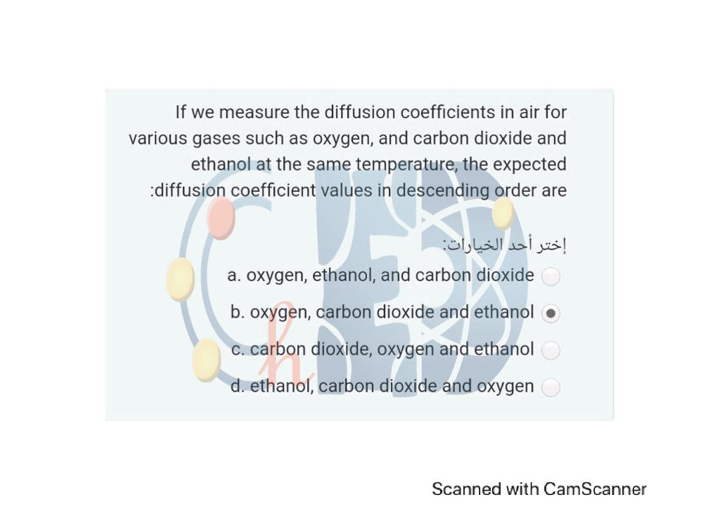 Solved If we measure the diffusion coefficients in air for | Chegg.com