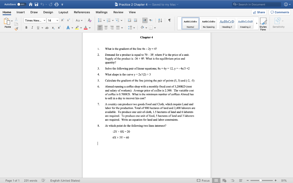 Solved AutoSaveFF AOS Practice 2 Chapter 4 - Saved to my Mac | Chegg.com