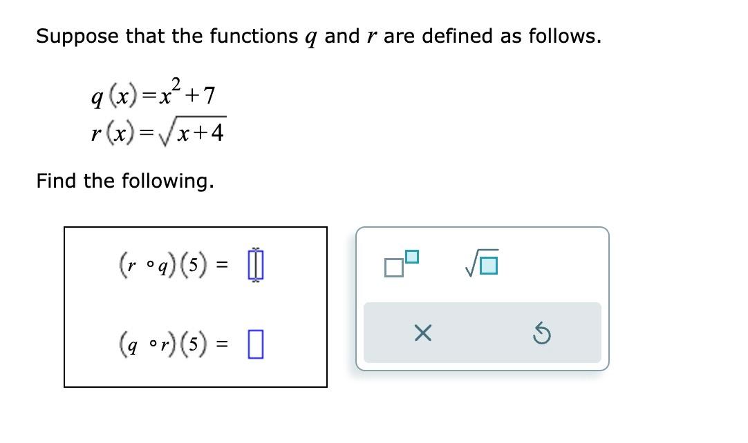 Solved Suppose that the functions q and r are defined as | Chegg.com
