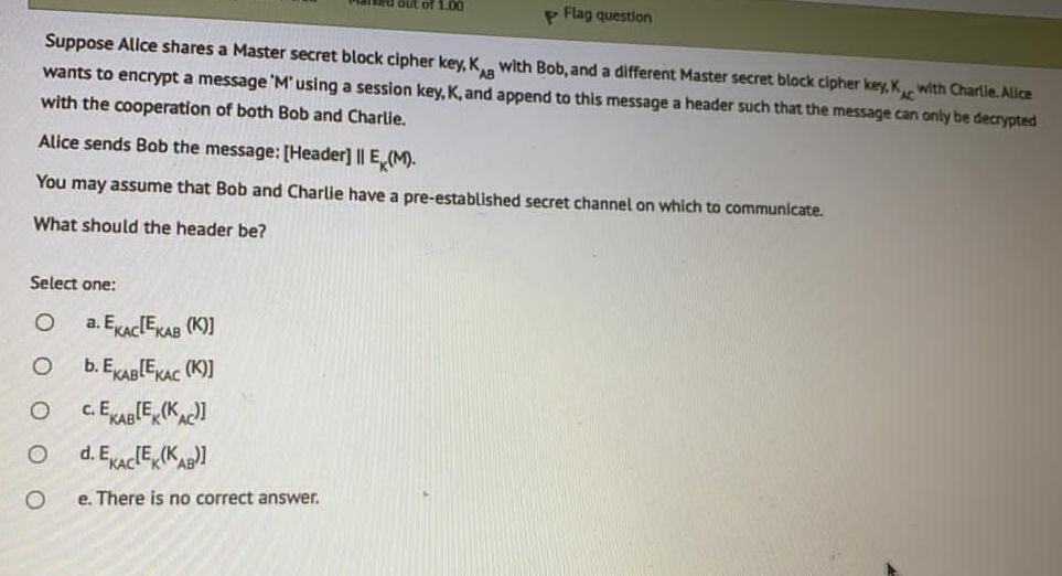 Solved Suppose Alice shares a Master secret block cipher | Chegg.com