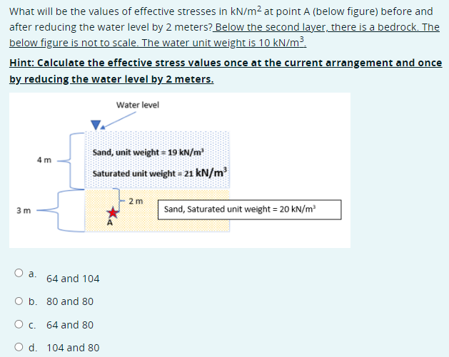 Solved What will be the values of effective stresses in | Chegg.com