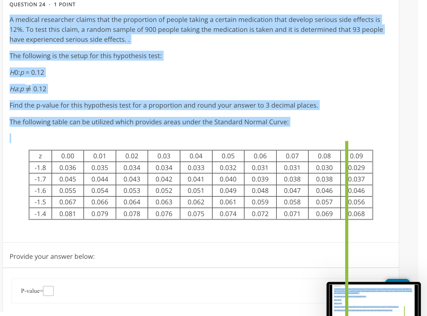 Solved A medical researcher claims that the proportion of | Chegg.com
