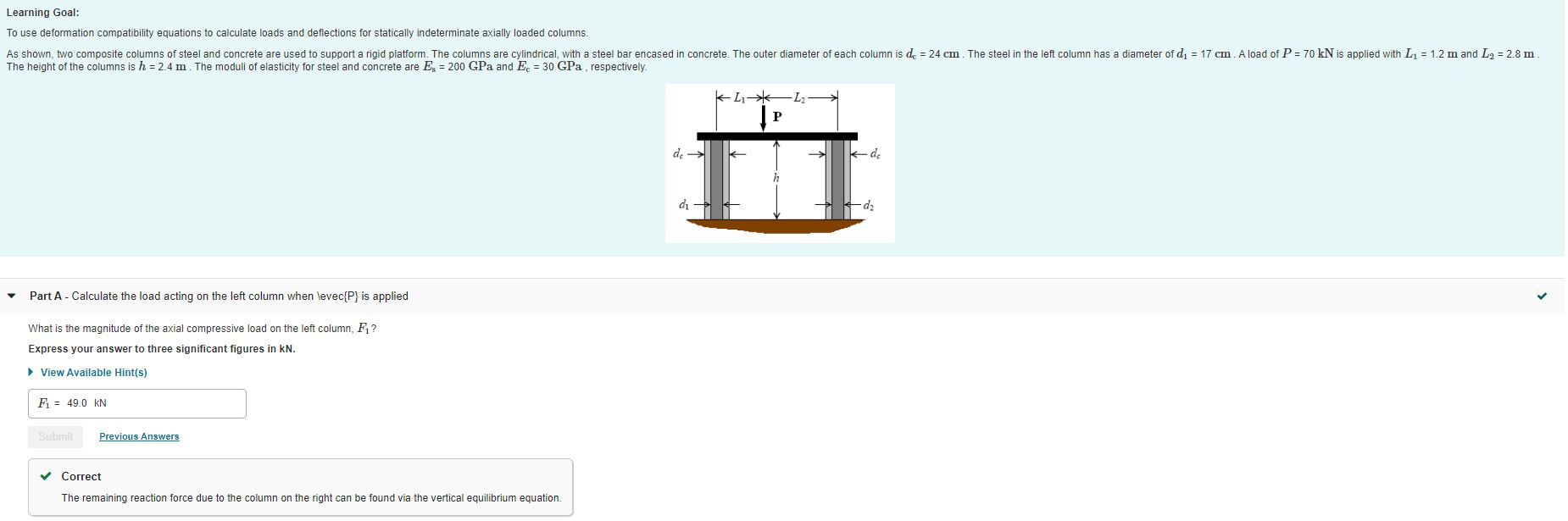 Solved Learning Goal: To use deformation compatibility | Chegg.com