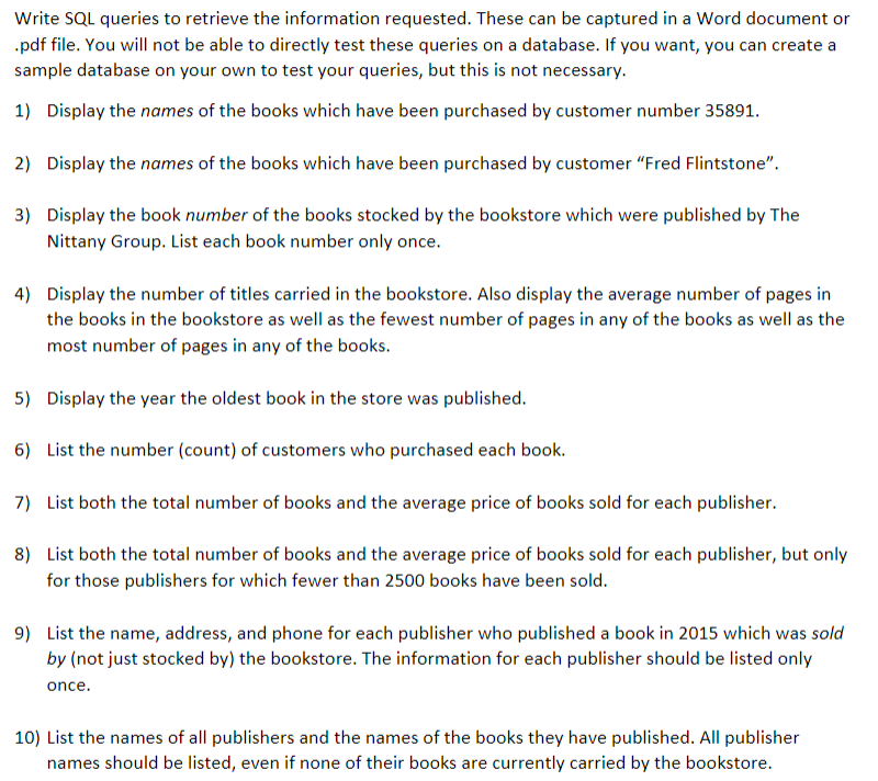 Solved In part 2, you will work with the following database | Chegg.com