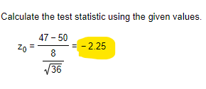 Solved Calculate the test statistic using the given values. | Chegg.com