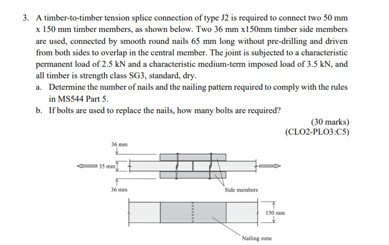 3. A timber-to-timber tension splice connection of | Chegg.com