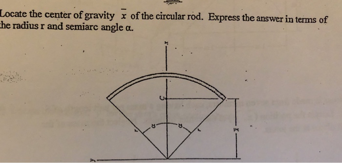 Solved Locate the center of gravity x of the circular rod. | Chegg.com