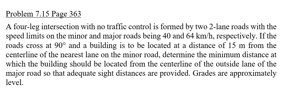 Solved Problem 7.15 Page 363 A four-leg intersection with no | Chegg.com