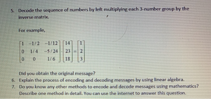 Solved 1. Choose a message that you want to encode. It | Chegg.com