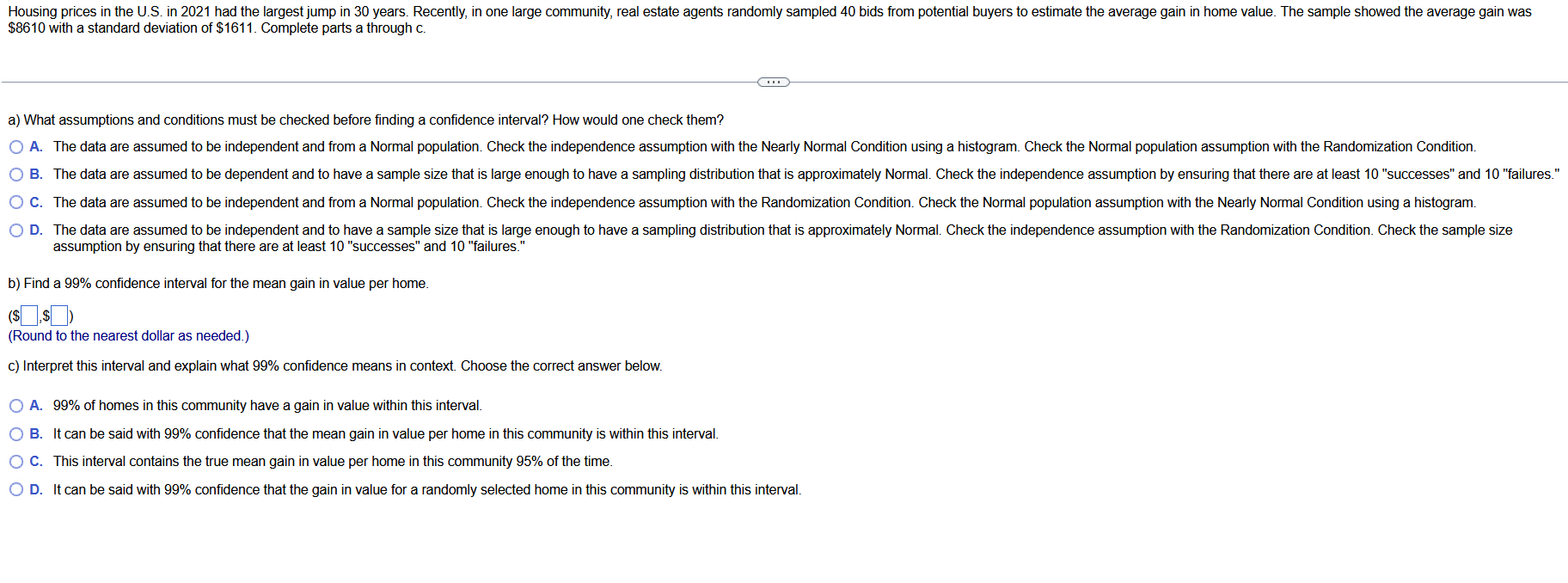 Solved a) What assumptions and conditions must be checked | Chegg.com
