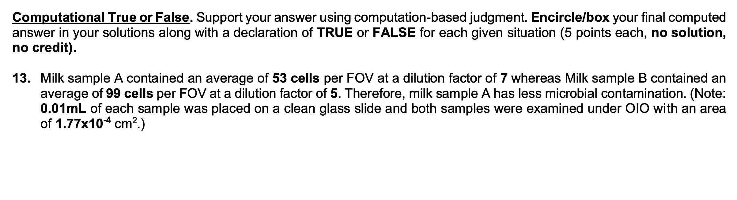 Solved Computational True or False. Support your answer | Chegg.com