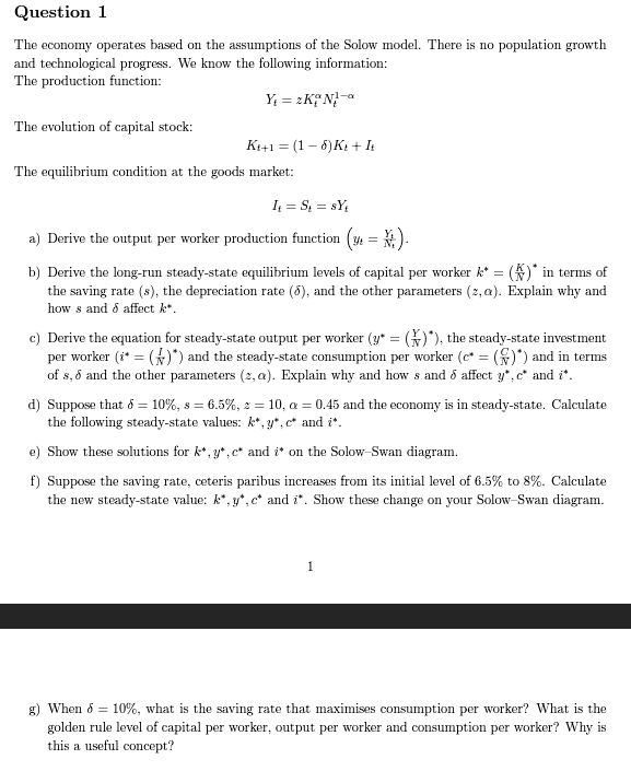 Solved The economy operates based on the assumptions of the | Chegg.com