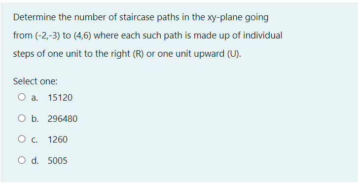 Solved Determine the number of staircase paths in the | Chegg.com