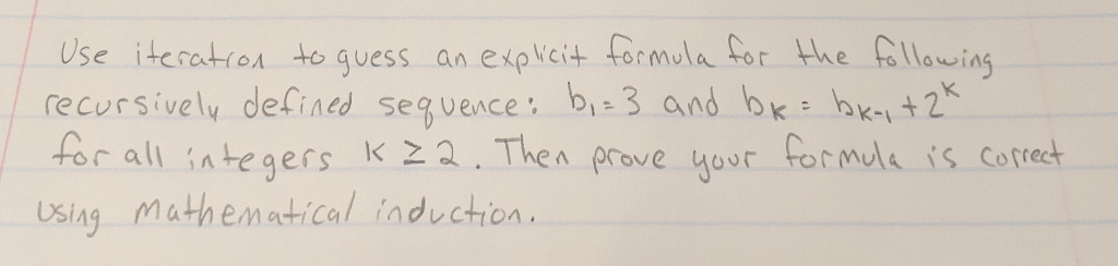 Solved Use iteration to guess an explicit formula for the | Chegg.com