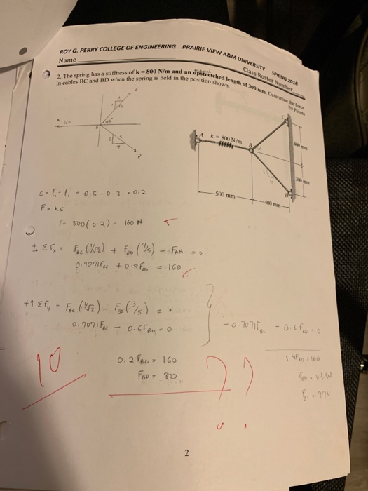 Solved ROY G. PERRY COLLEGE OF ENGINEERING Name PRAIRIE VIEW | Chegg.com