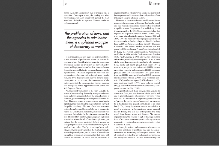 1. Samuel Florman identifies the essential virtue of | Chegg.com