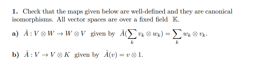 Solved 1. Check that the maps given below are well-defined | Chegg.com