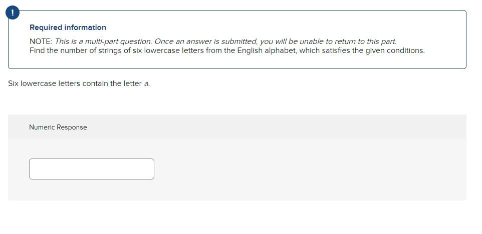 Solved Required information NOTE: This is a multi-part | Chegg.com