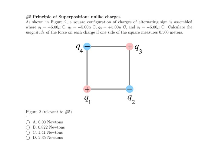 Solved #3 Principle of Superposition Four identical +5.00 ?C | Chegg.com