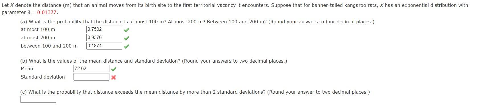 Solved parameter λ=0.01377 (a) What is the probability that | Chegg.com