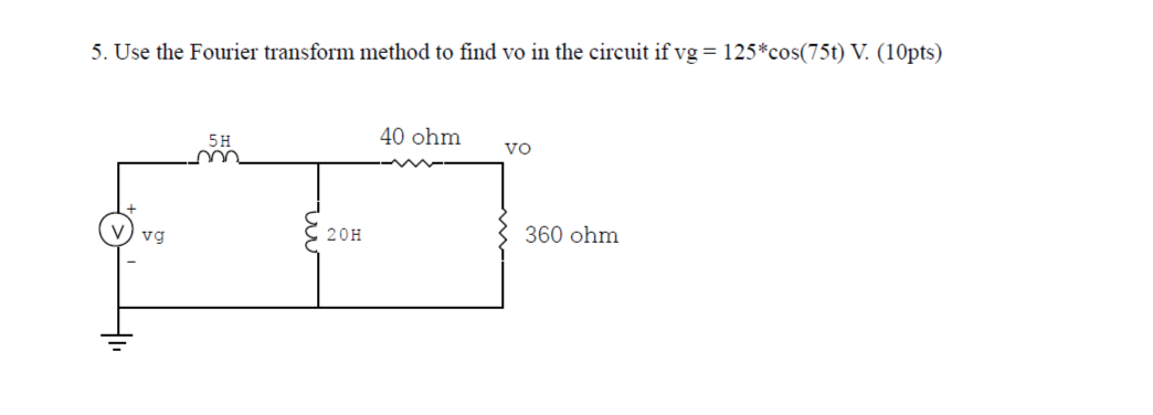 Solved 5. Use the Fourier transform method to find vo in the | Chegg.com
