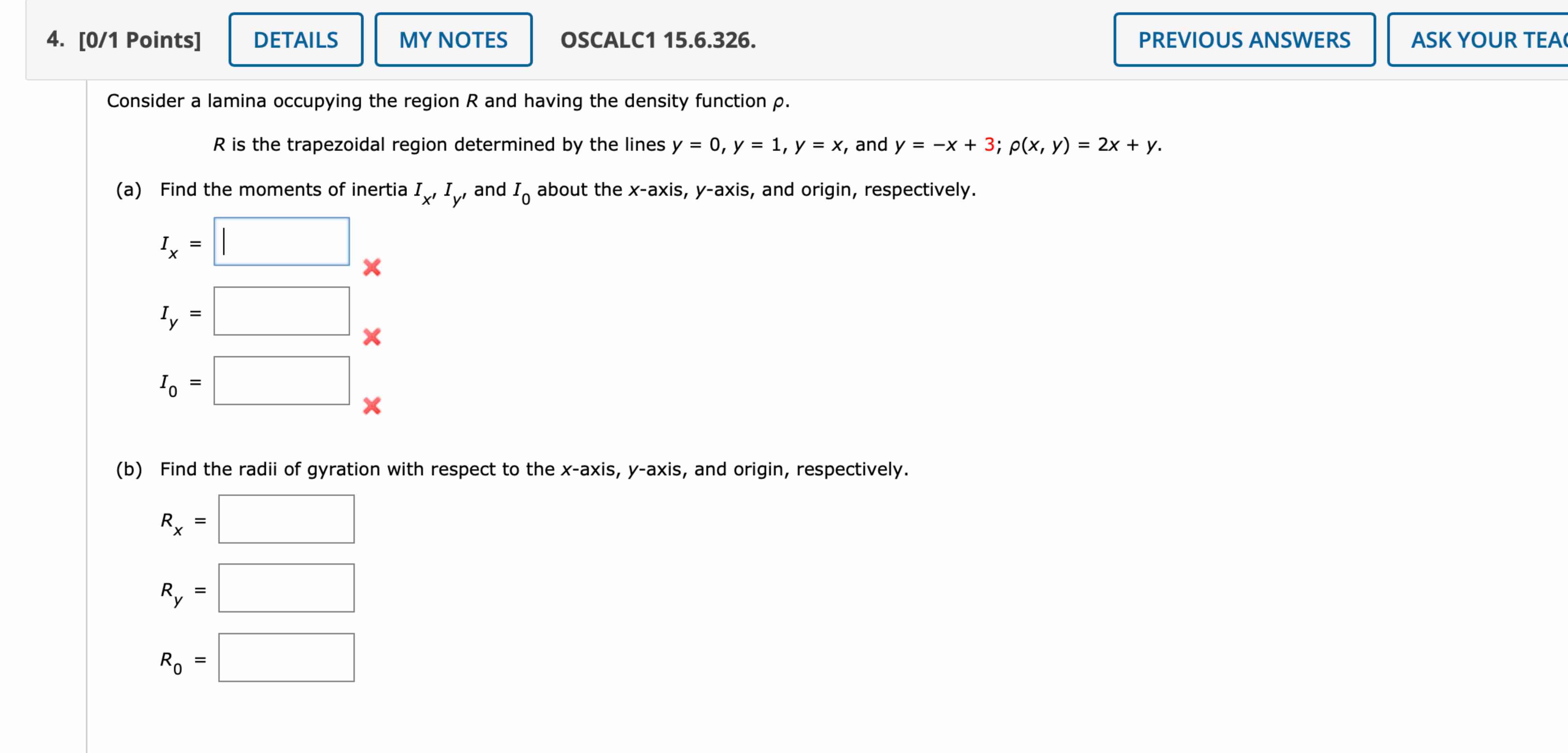 Solved Consider a lamina occupying the region R ﻿and having | Chegg.com
