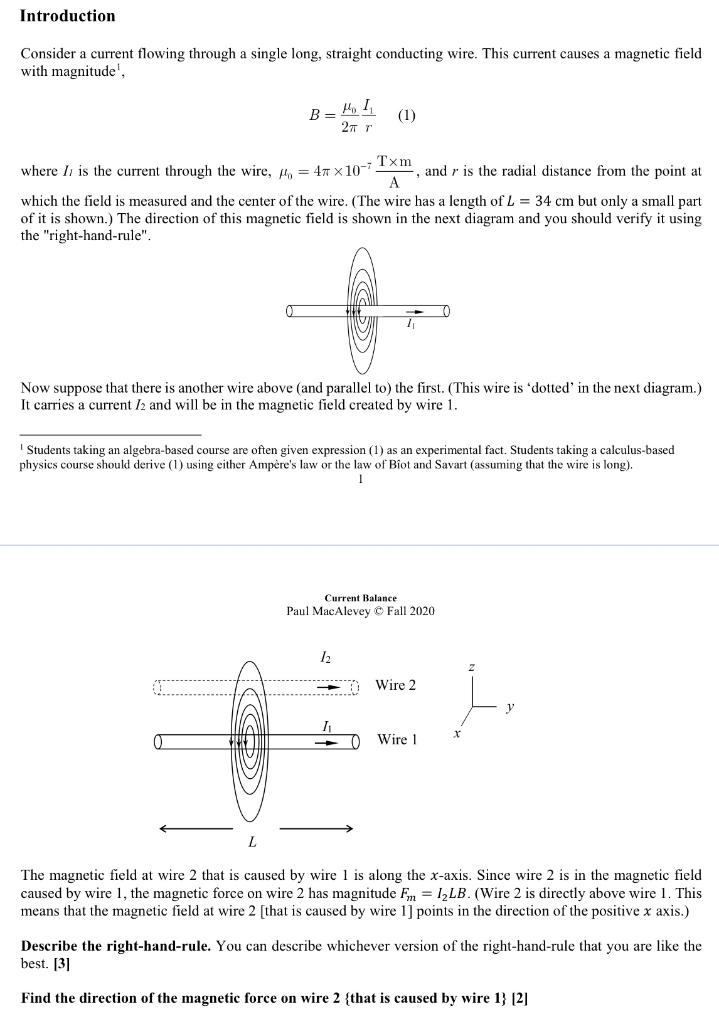 Solved Introduction Consider a current flowing through a | Chegg.com