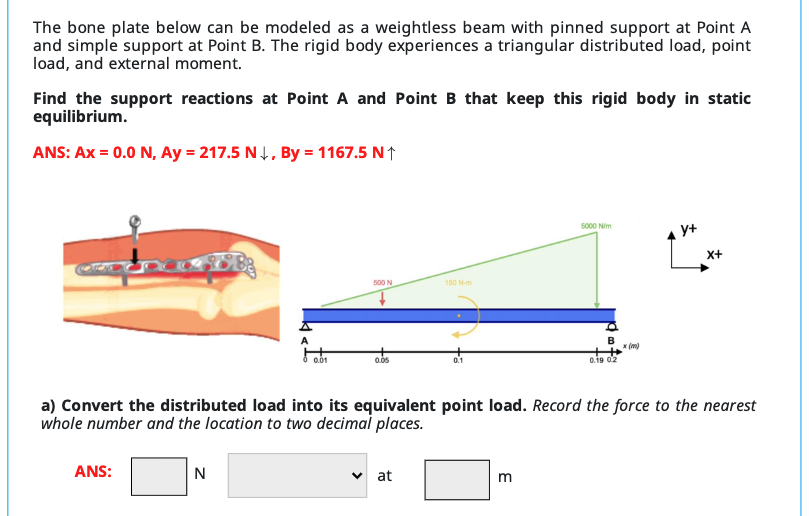 Solved The bone plate below can be modeled as a weightless | Chegg.com