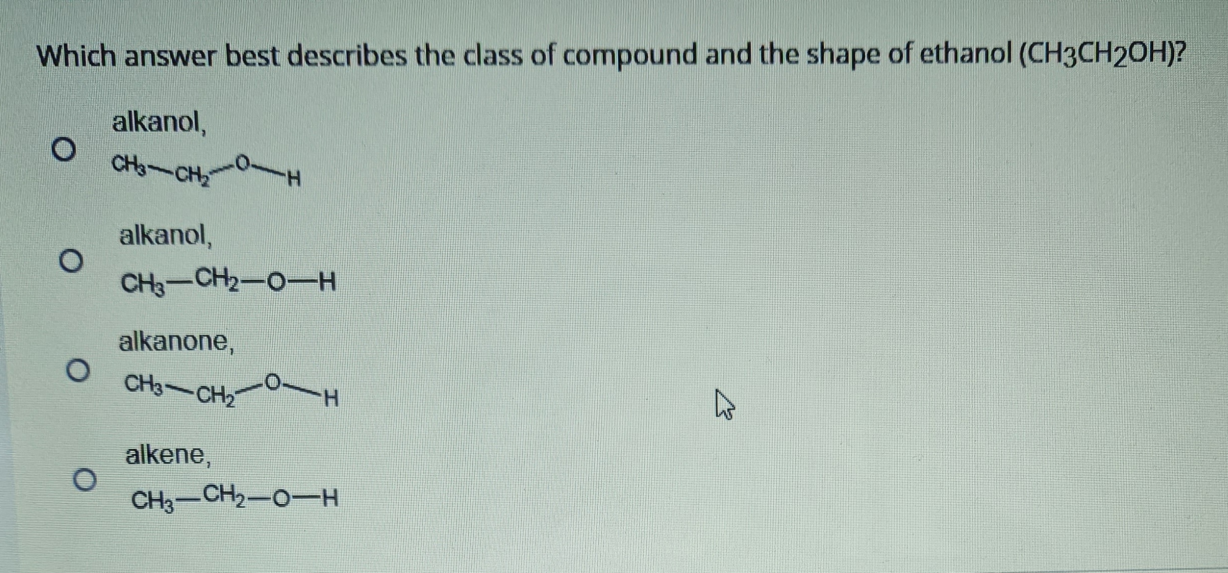 Solved Which answer best describes the class of compound and | Chegg.com
