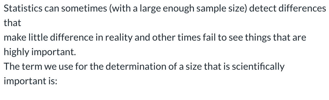 Solved Statistics can sometimes (with a large enough sample | Chegg.com