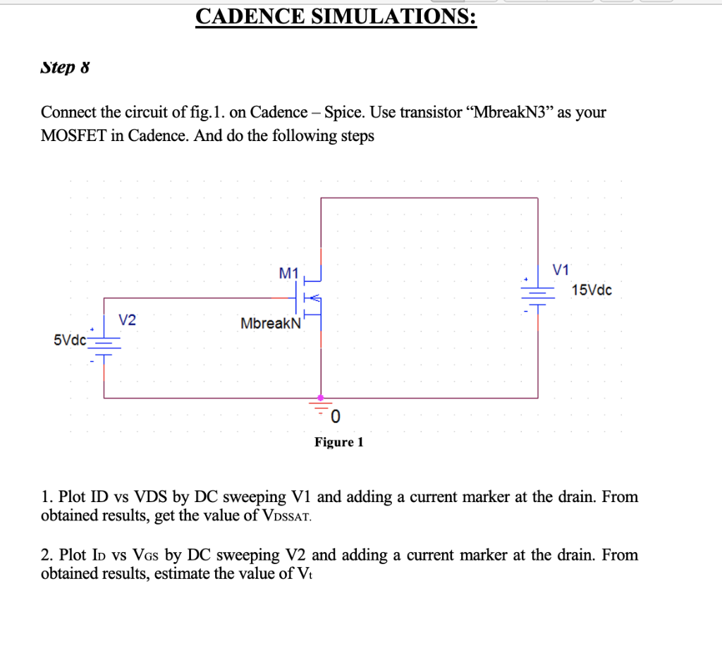 Solved CADENCE SIMULATIONS: Step 8 Connect the circuit of | Chegg.com