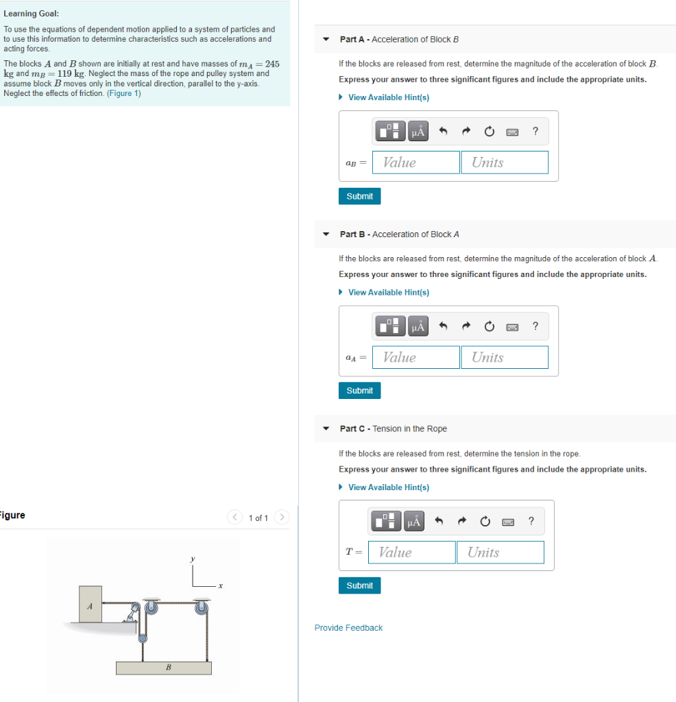 Solved Part A - Acceleration of Block B Learning Goal: To | Chegg.com