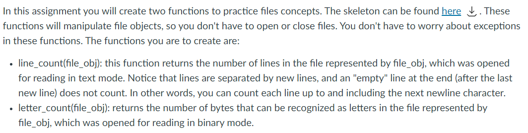 Solved In this assignment you will create two functions to | Chegg.com