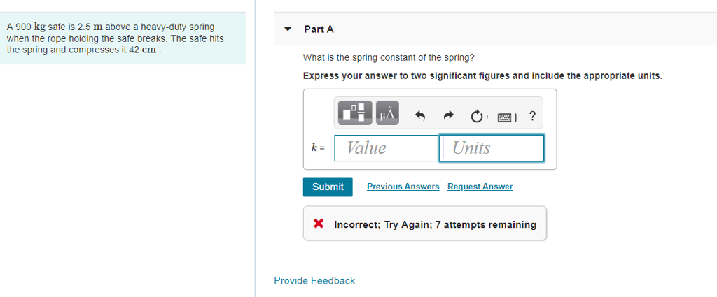 Solved A 900 kg safe is 2.5 m above a heavy-duty spring when | Chegg.com
